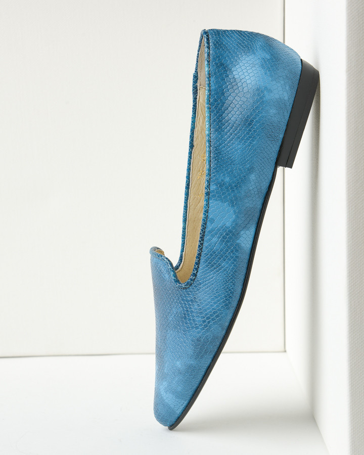 Kožne ženske ravne cipele B18/23 plave