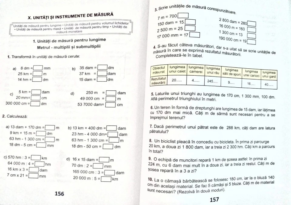 Exerciţii şi probleme - Culegere de matematică, Clasa a IV-a