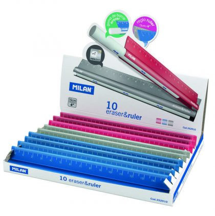 LINIAR 15CM METALIC CU RADIERA MILAN