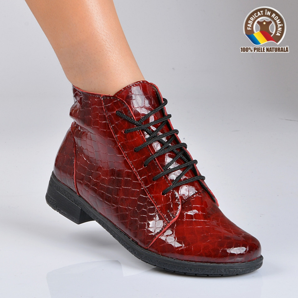 Ghete Dama Piele Naturala Aura 2 Bordo- Need 4 Shoes