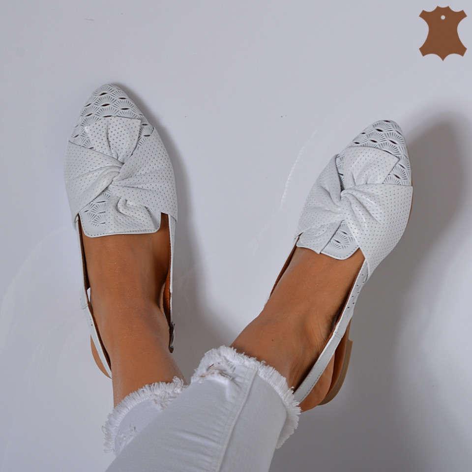 Pantofi Dama Piele Naturala Alma 2 Albi- Need 4 Shoes