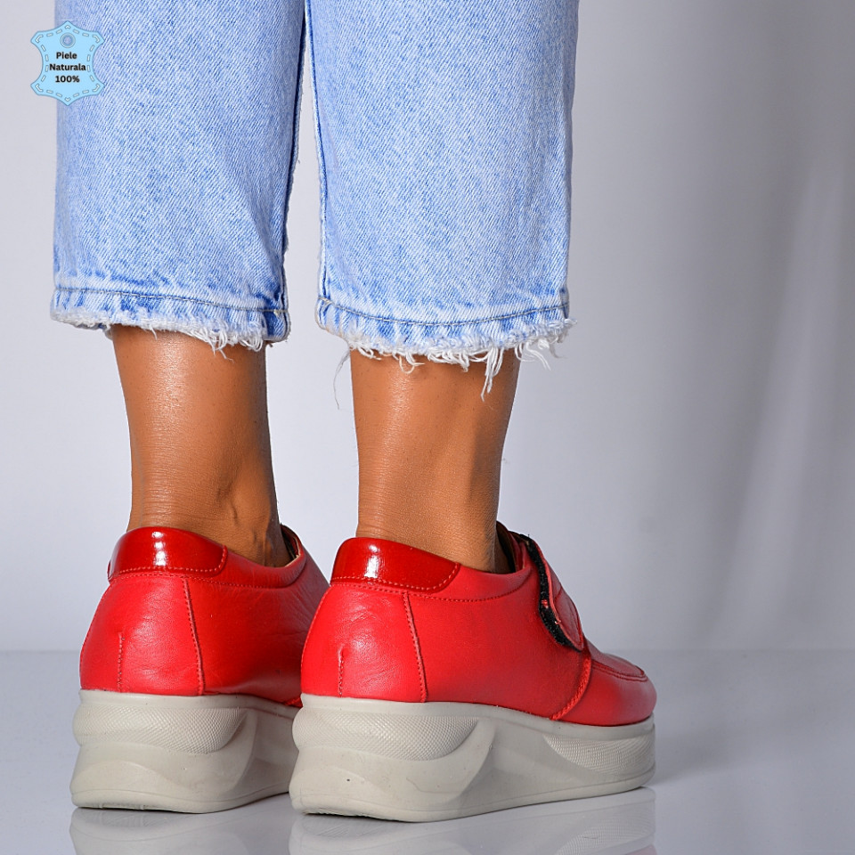 Pantofi Dama Piele Naturala Suzana Rosii- Need 4 Shoes