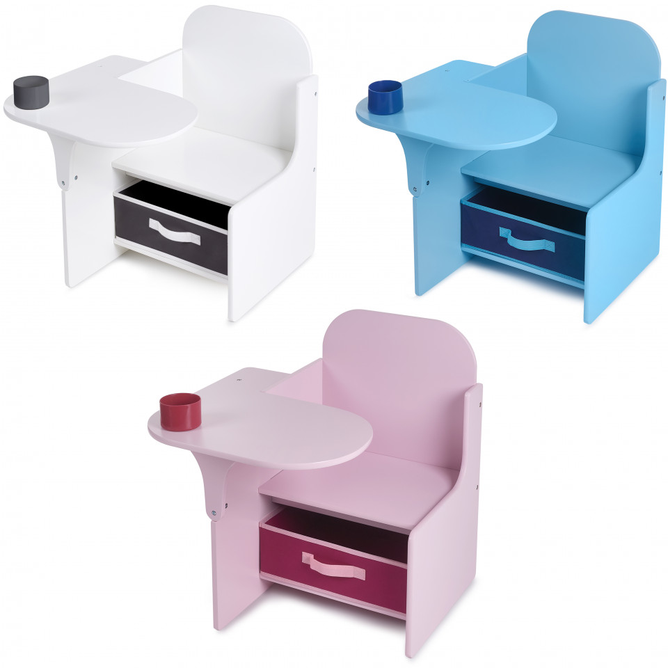 Set masuta cu scaun pentru copii 3 in 1 din lemn mdf, varsta 3-6 ani ...