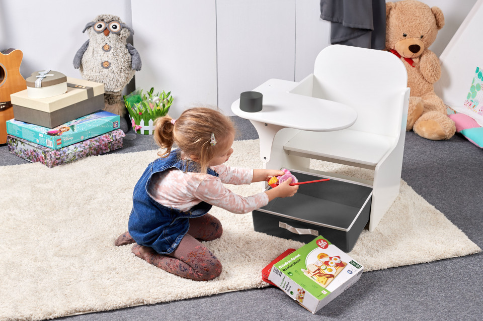 Set masuta cu scaun pentru copii 3 In 1 din lemn mdf, Varsta 3-6 ani ...