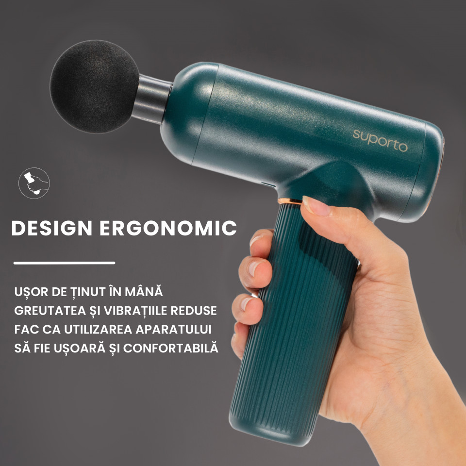 Pistol Masaj Profesional, Aparat de tip Masaj Gun cu Percutii - Suporto.ro