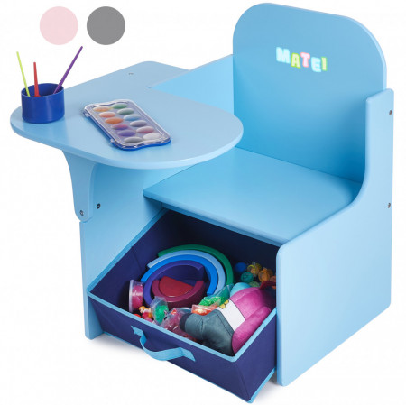 Set masuta cu scaun pentru copii 3 in 1 din lemn mdf, Varsta 3-6 ani ...