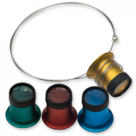 Set 4 lupe aluminiu colorate cu banda de prindere