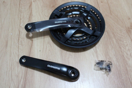 Shimano FC-TY501 Tourney - negru 170mm angrenaj 48-38-28T