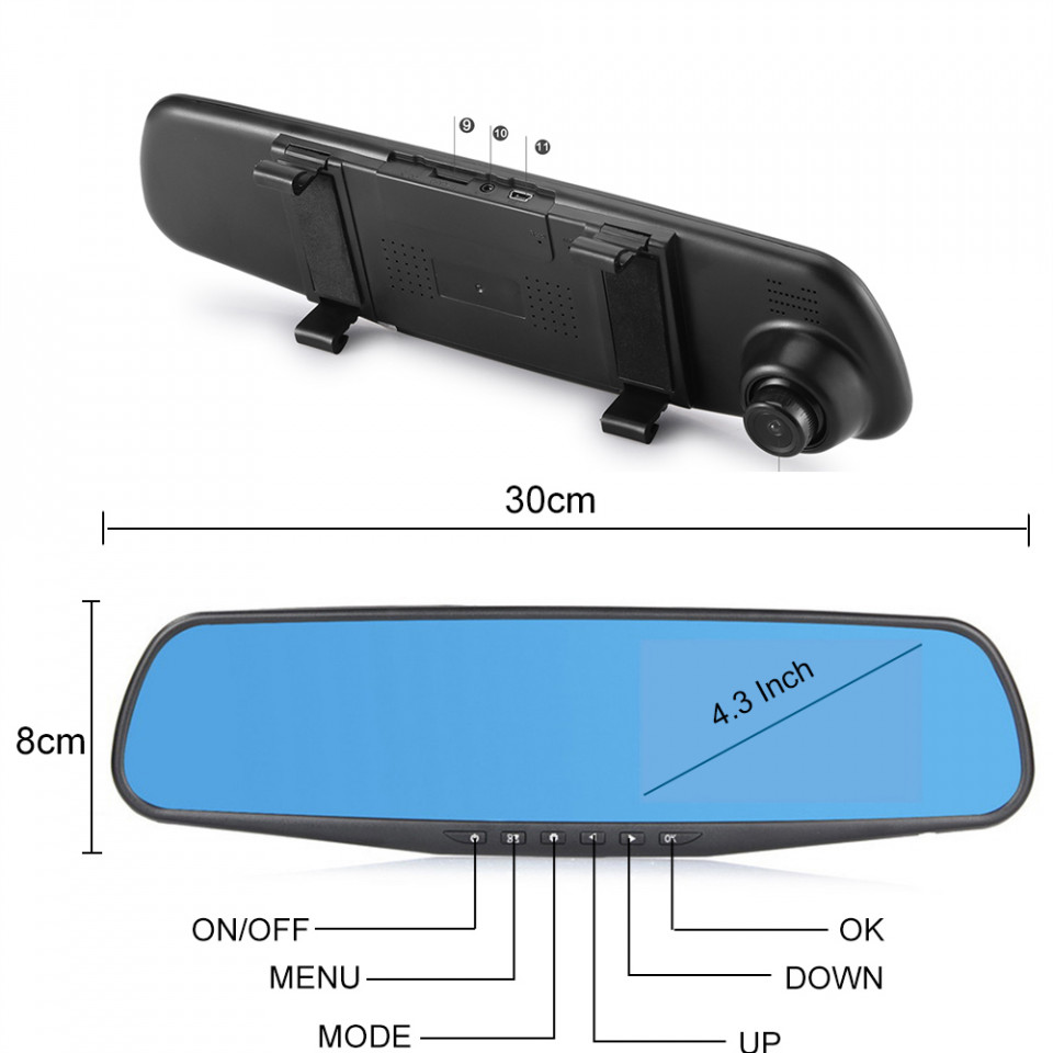 OGLINDA AUTO CAMERA FATA-SPATE