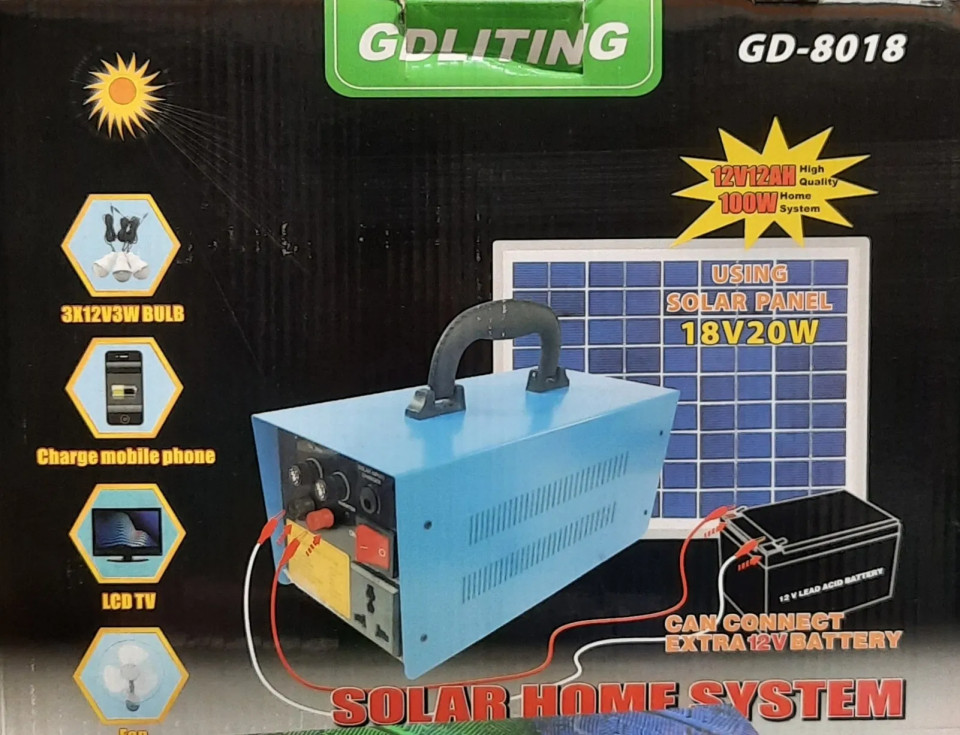 KIT SOLAR GD INVERTOR + PANOU SOLAR 20W + 3 X BEC + ACUMULATOR