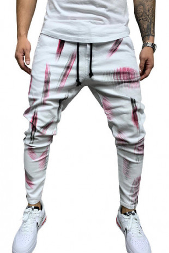 BLUGI SLIM FIT STRIPED&PAINTED WHITE COD B5441