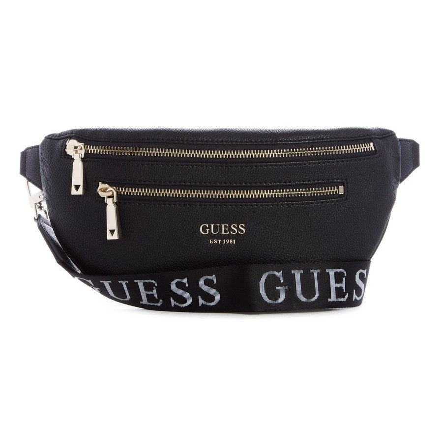 Geanta belt bag Guess, Model Vikky neagra