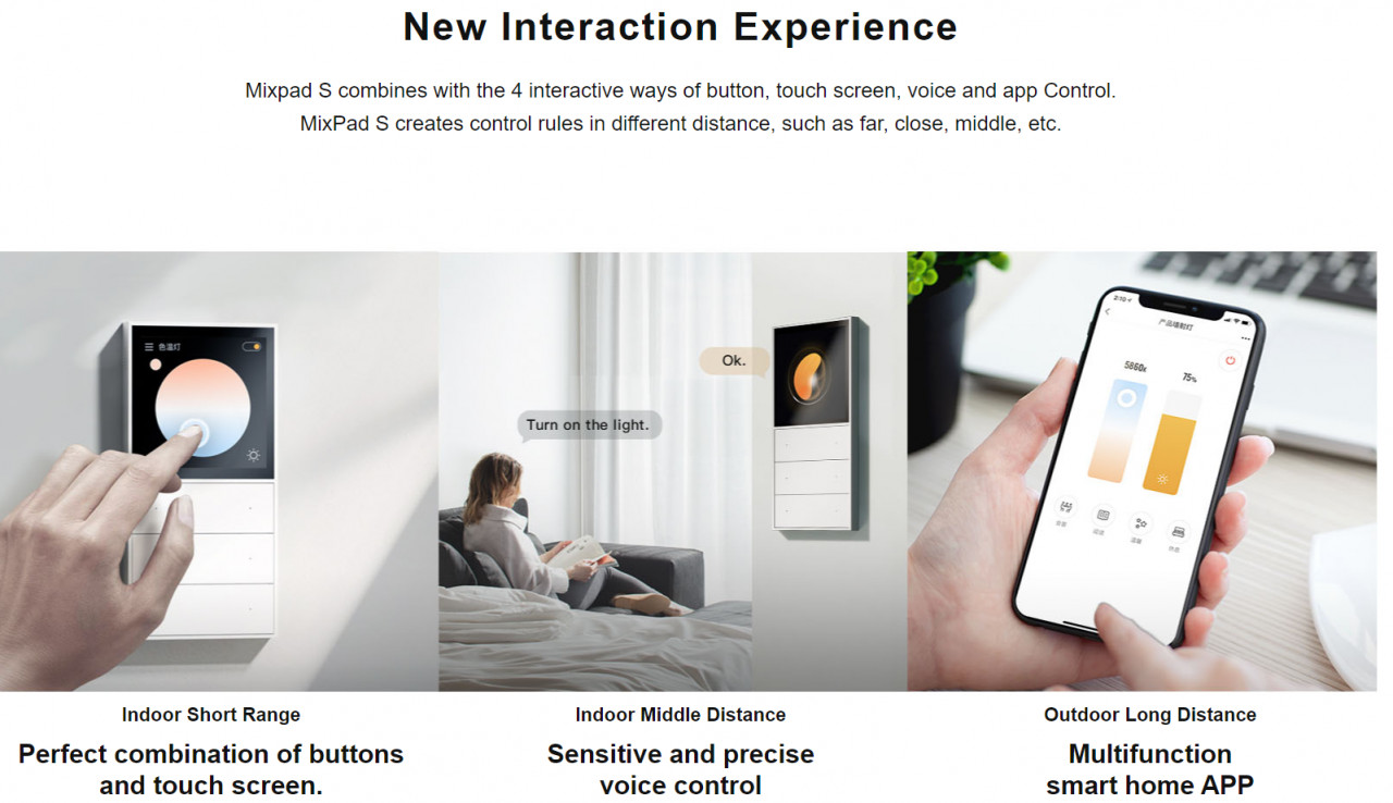 Panou MixPad S multifunctional Smart ORVIBO, Wi-Fi, ZigBee, control de pe telefon, V20X