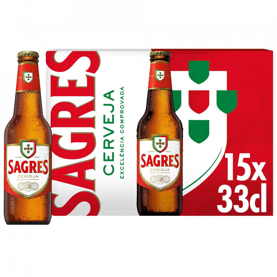 Sagres Beer - Pack 15 x 33cl