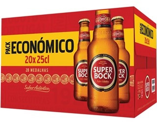 Cerveja "Super Bock" Mini - Pack 20x25cl