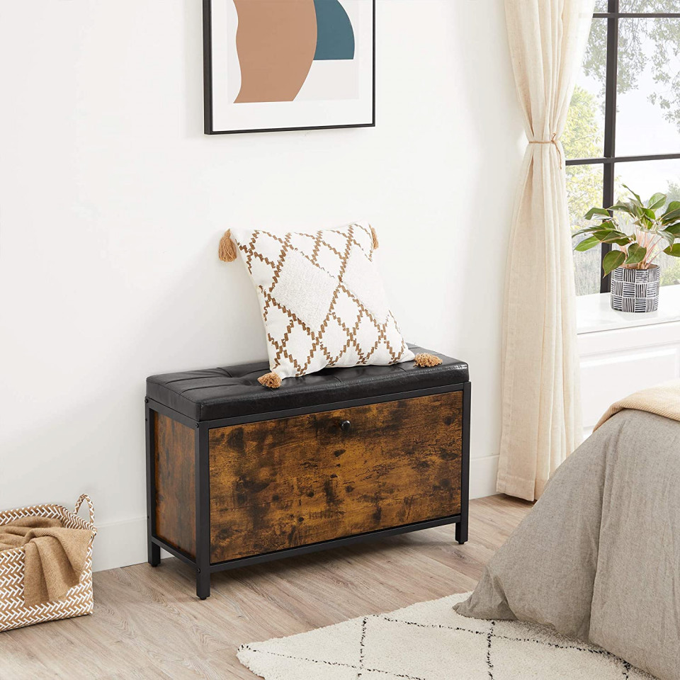 BAI4 - Bancuta tapitata 80 cm, pentru hol sau living, pantofar, bancuta ...