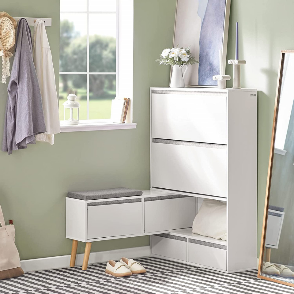 PANA3 - Pantofar 124 cm, pantofare, cuier cu bancuta, depozitare ...