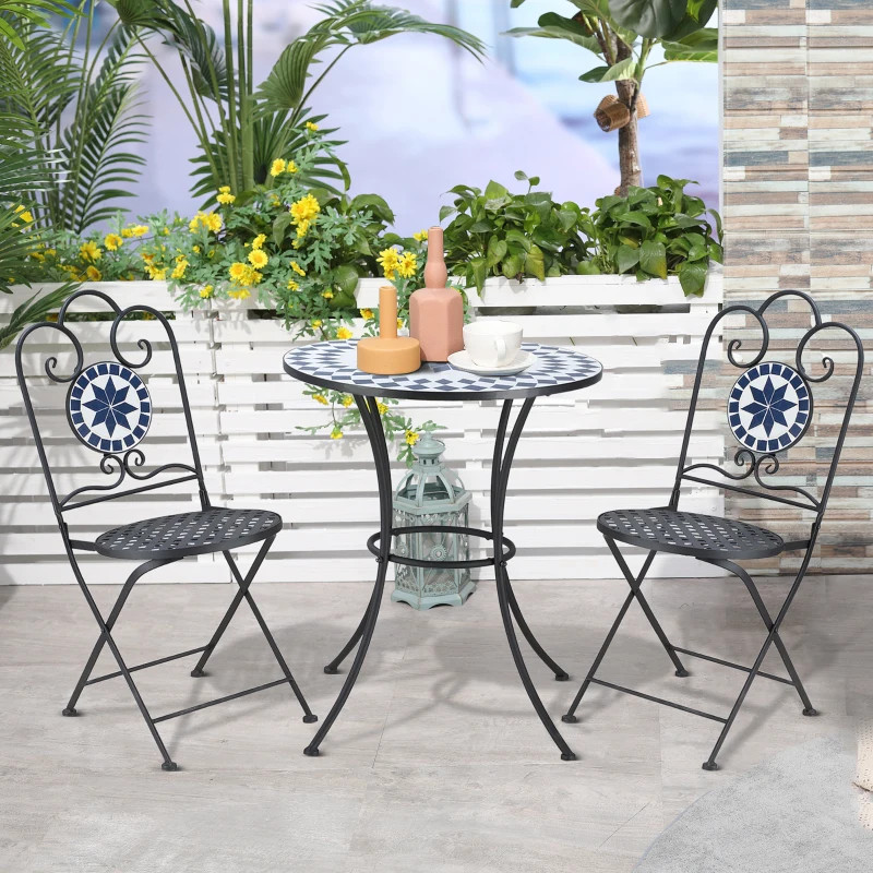 SEGAL4 - Set Masa si scaune pliante Mozaic gradina, terasa, balcon ...