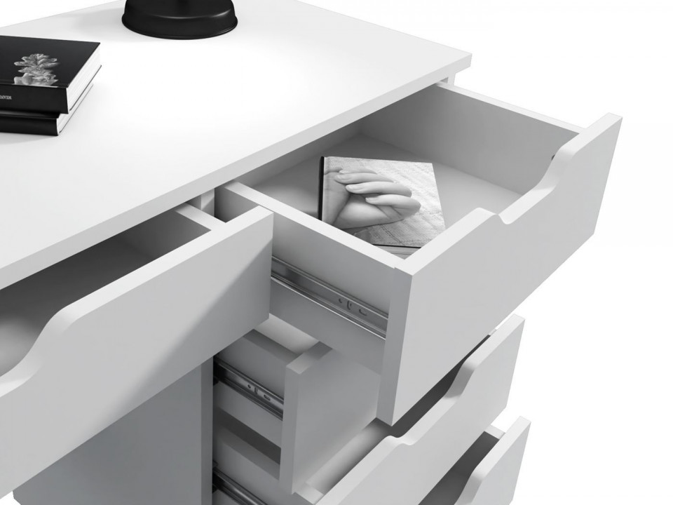 BIA507 - Masa de Birou 110 cm, office - Alb