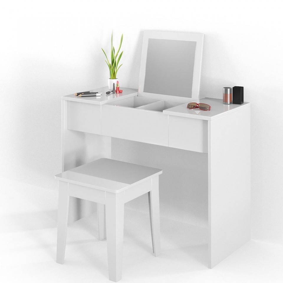 MAA204 - Masa alba toaleta cosmetica machiaj masuta vanity birou cu ...