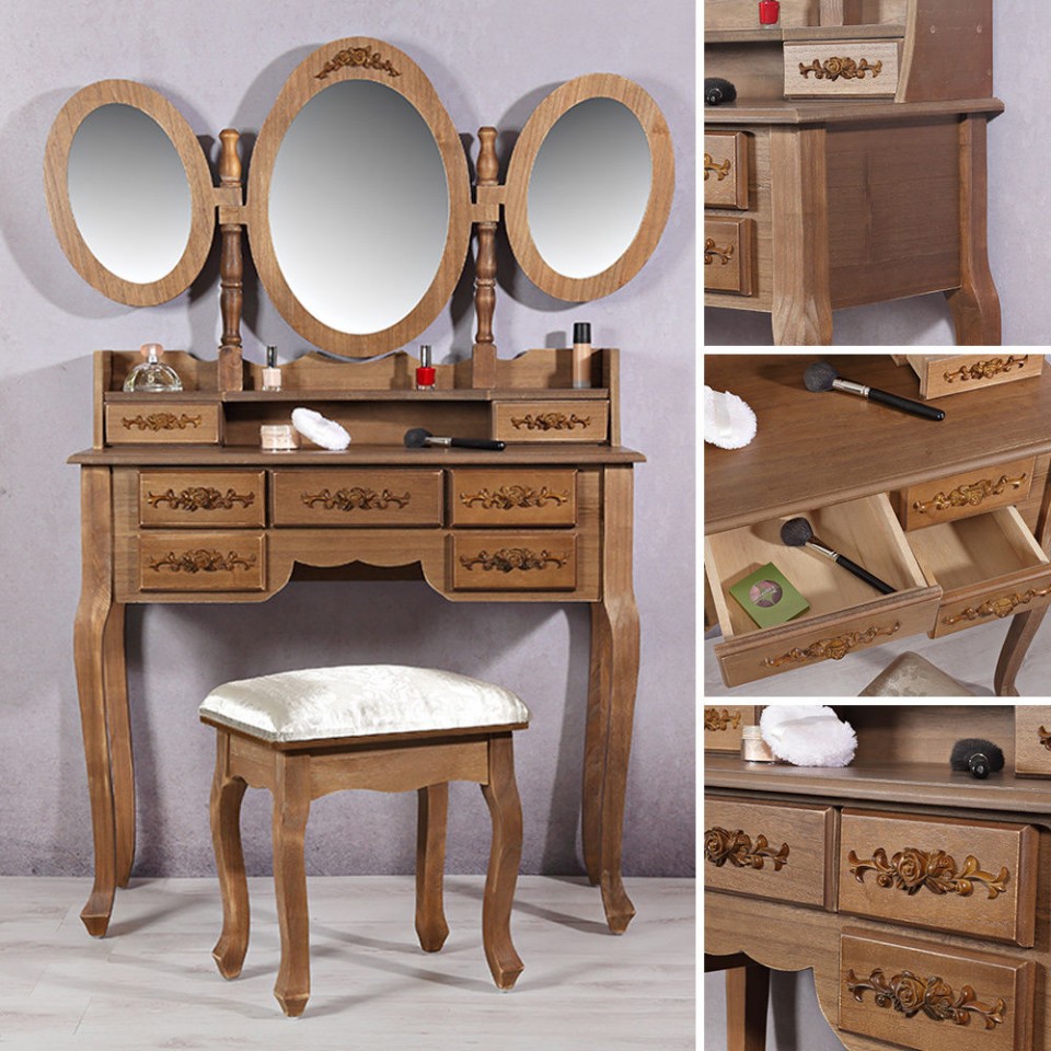 SEM4 - Set Masa maro toaleta cosmetica machiaj oglinda masuta vanity