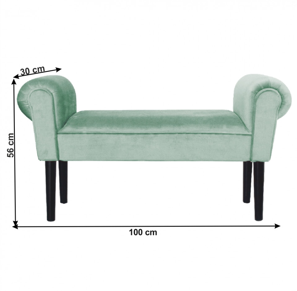 BAN605 - Bancuta 100 cm, bancheta, banca living, dormitor, hol - Verde ...