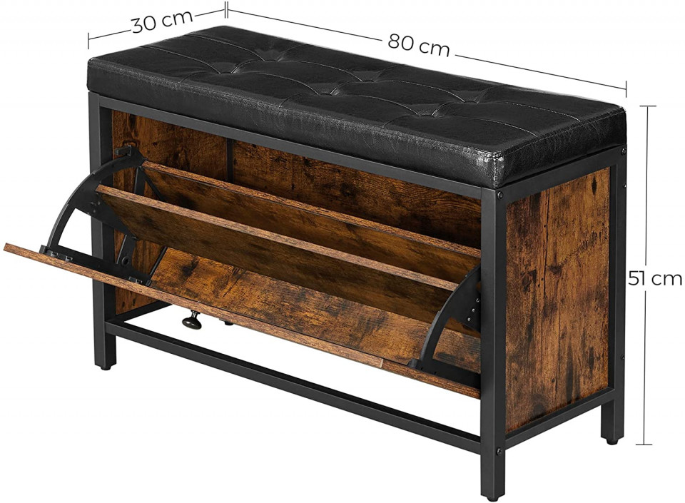 BAI4 - Bancuta tapitata 80 cm, pentru hol sau living, pantofar, bancuta ...