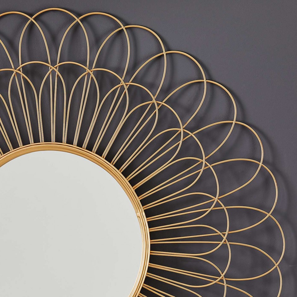 OGAU104 - Oglinda perete ornamentala dormitor, living, baie - Aurie