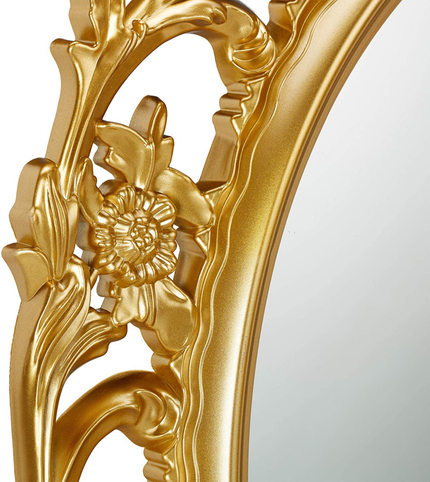 OGAU201 - Oglinda perete ornamentala dormitor, living, baie - Aurie