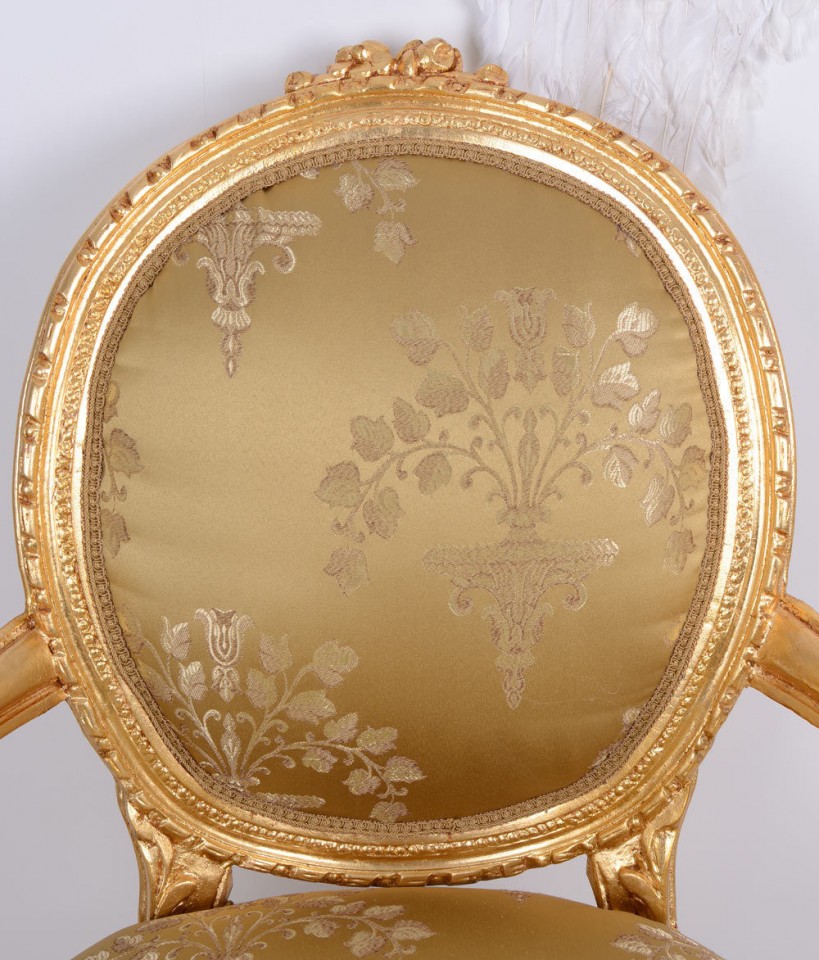 SCAU51 - Scaun, Fotoliu tapitat Baroc - Auriu