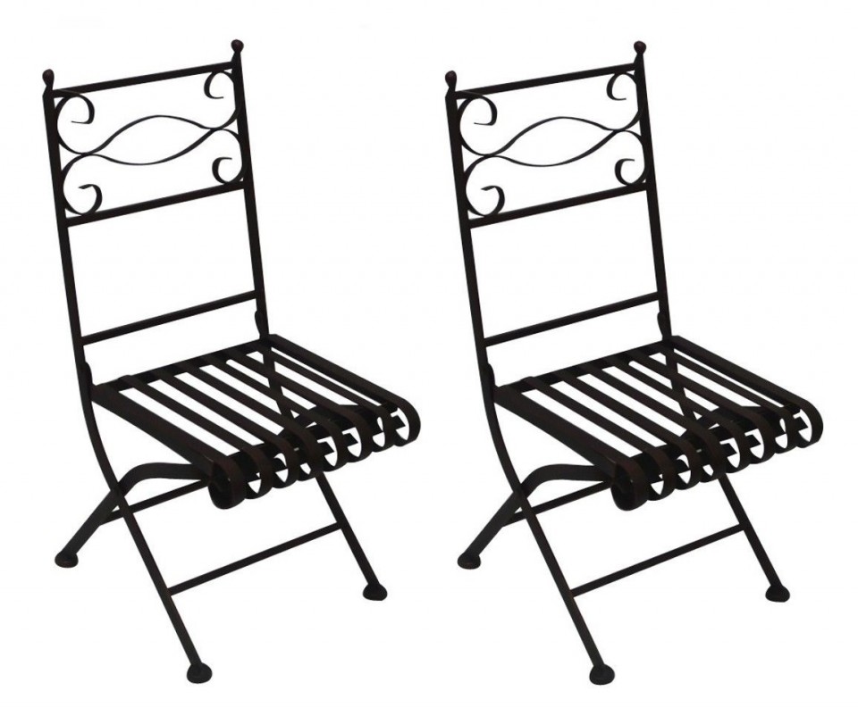 SCAGM2 - Set 2x Scaune metal pliante gradina, terasa, balcon - Maro