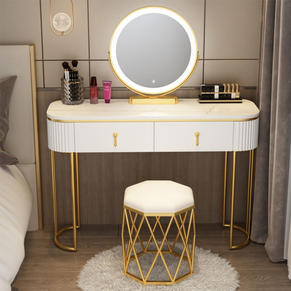 SEA78 - Set Masa toaleta, 100 cm, cosmetica, masa machiaj cu oglinda ...