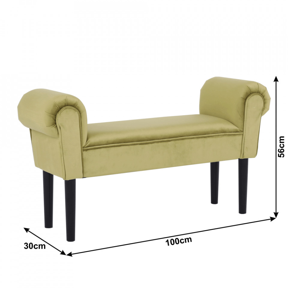 BAN603 - Bancuta 100 cm, bancheta, banca living, dormitor, hol - Verde