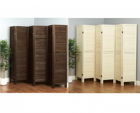 PAR108 - Paravan despartitor pliant din lemn crem sau maro - 3,6 Panouri