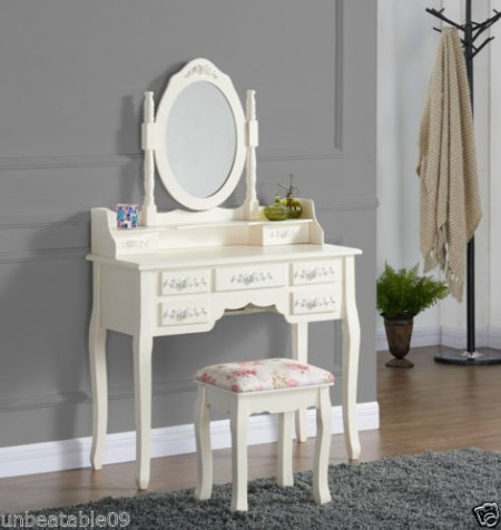 SEC207 - Set Masa Crem /Ivory toaleta cosmetica machiaj, masuta cu ...