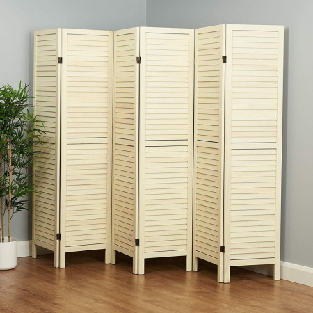 PAR108 - Paravan despartitor pliant din lemn crem sau maro - 3,6 Panouri