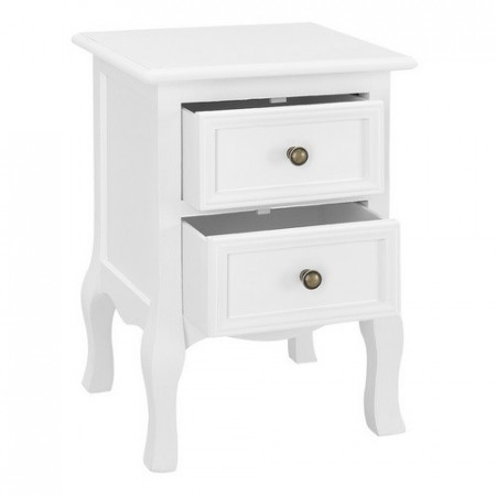 NOA4 - Noptiera alba cu 2 sertare - Masuta/Masa Shabby Chic