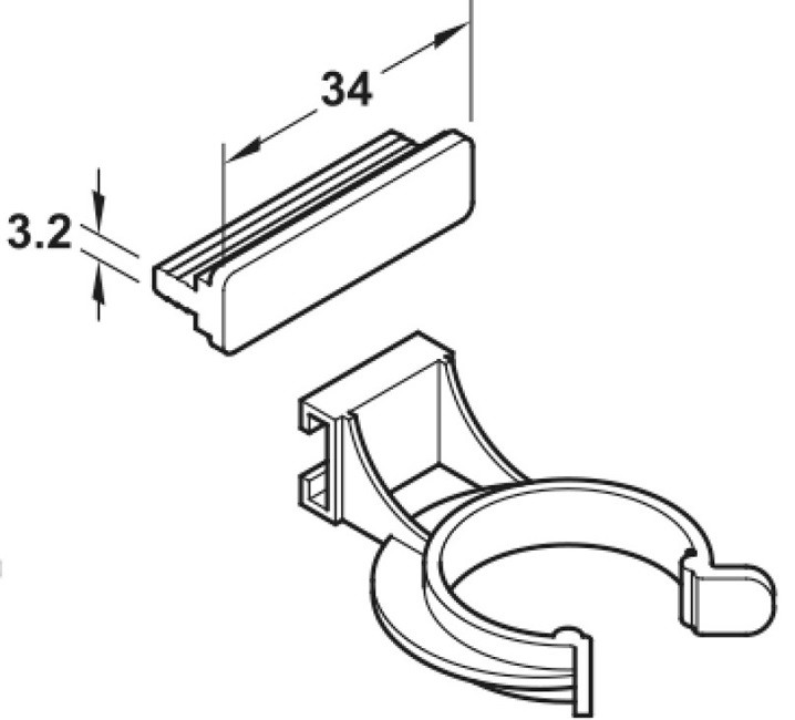 Clips plinta pal/mdf pentru picioare Axilo 637.38.054 Häfele