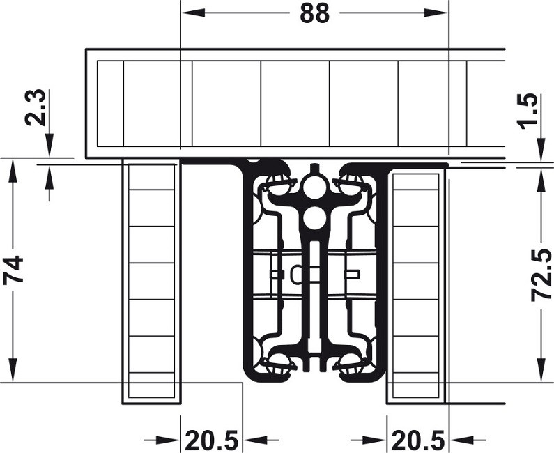 Extensie masa Pottker - ALU77 Front Slide Hafele