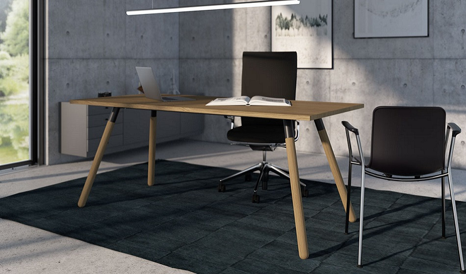 Picior birou Hi-Wood H715 ø50 stejar sistem Hide
