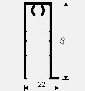 Profil orizontal inferior 3m aluminiu sistem usi glisante LINE-PAX Sevroll