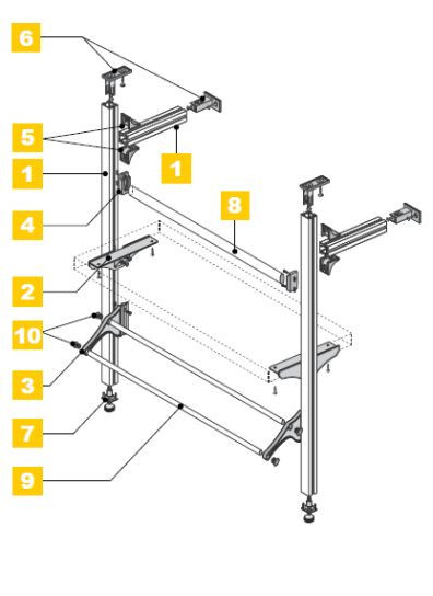 Profil vertical aluminiu 3m sistem modular dressing Linea Sevroll