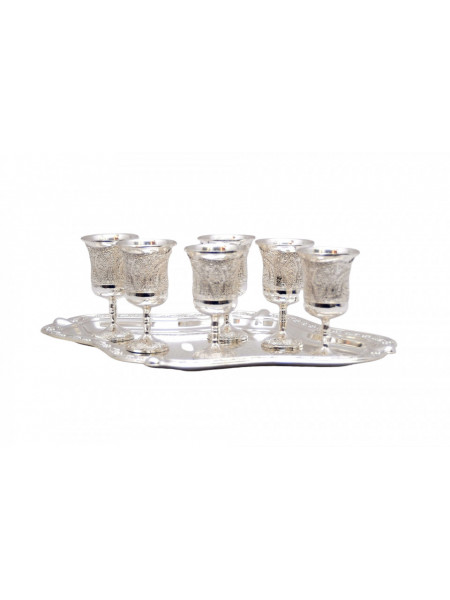 Set 6 Pahare Tuica Cu Tava Argintate - Gimina.ro