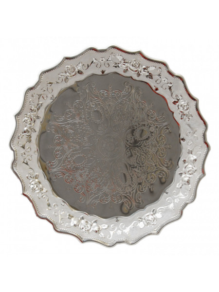 Tava Argintata Rotunda Cu Sidef - Gimina.ro