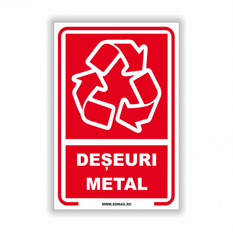 R224 Semn indicator, (deseuri metal), tabla aluminiu, Autocolant sau PVC