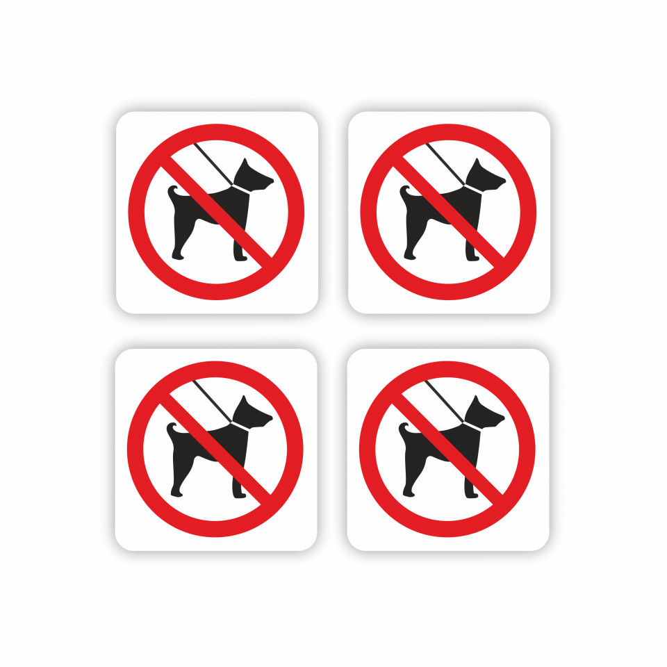 X315 Set 4 Stickere Autocolante 7x7 cm INTERZIS CU ANIMALE