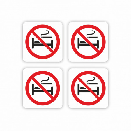 X311 Set 4 Stickere Autocolante 7x7 cm FUMATUL IN CAMERA INTERZIS