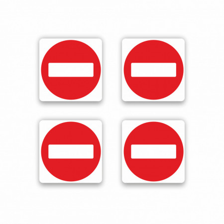 X296 Set 4 Stickere Autocolante 7x7 cm INTERZIS