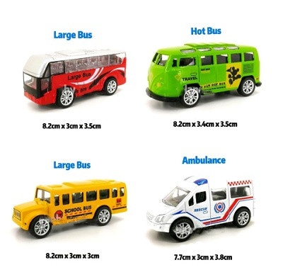 Set od 4 Autića: Autobus, Kombi, Skolski Bus i Sanitet