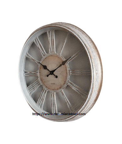 Ceas alb perete cifre romane